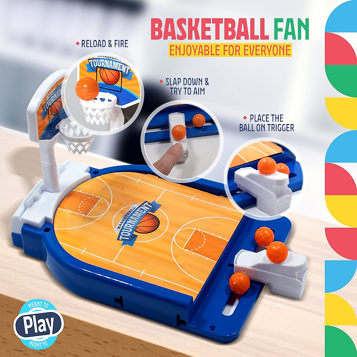 Dazzling Toys Kids Indoor Basketball - Mini Tabletop Finger Flick Games for Toddler, Desk Game Toys, Small Table Sports Machine Toy, Tiny Basketballs & Hoop for Home, Kid Basket Ball Room Arcade