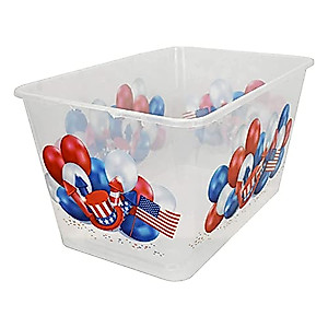 SIMPLYKLEEN 14.5-gal. Reusable Stacking Plastic Storage Containers with Lids, USA 4th of July (Pack of 2) Made in the USA