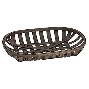 HUBERT® Tobacco Basket Oval Chip Wood - 23"L x 17 1/2"W x 3 1/2"H
