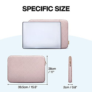 BAGSMART Laptop Carrying Case with Pocket, Compatible with 15.6 inch HP, Dell, Lenovo, Acer, Asus Notebook,Compatible with MacBook Pro 16 Inch , Pink