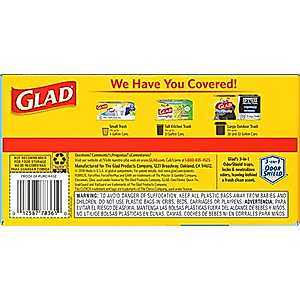 Glad OdorShield Tall Kitchen Drawstring Trash Bags, Fresh Clean, 13 Gallon, 40 Count (Packaging May Vary)