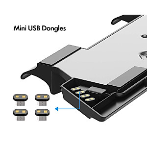 ElecGear Vertical Charging Stand for PS4, Dual Charging Station Charger Dock for DualShock 4 Controller with 4X Mini Dongle Adapter and 2X USB Port Accessory Kit for PS4, PS4 Slim, PS4 Pro
