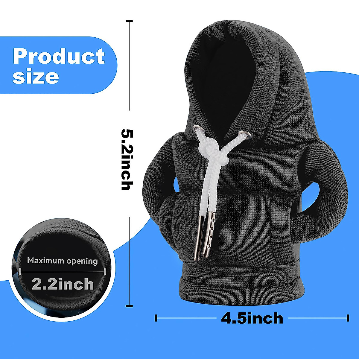 Gear Shift Hoodie, Gear Shift Cover, Universal Car Shift Knob Hoodie, Mini Hoodie for Car Shifter, Automotive Interior Cute Gadgets, Car Accessories and Decorations