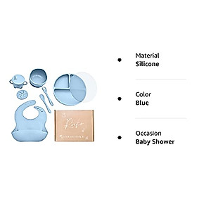 Baby Led Weaning - Silicone Baby Feeding Set - Baby Led Weaning Supplies - Baby Led Weaning Utensils - Silicone Plates For Baby - Silicone Bibs for Babies - 6 Month Old Baby Essentials - Baby Products