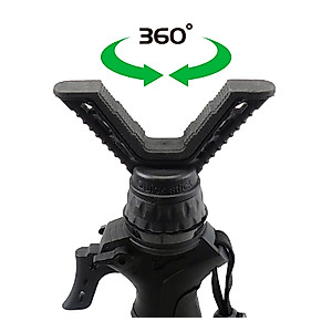HUNTPAL 360° Rotatable V Yoke Gun Holder Rifle Rest for Shooting Stick Tripod Stand, Nylon Heavy Duty Mount Attachment with 2 Pcs 3/8" to 1/4" Screws for Shotgun Crossbow Hunting Tripod Bipod Monopod