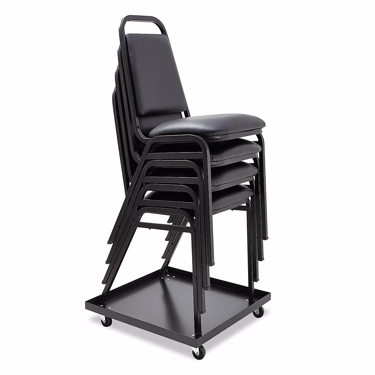 Alera ALESCCART Stacking Chair Dolly, 22-1/2w X 22-1/2d, Black