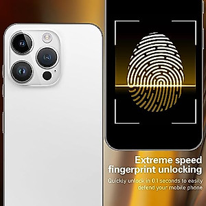 RAYPUR i14 Pro Max Smartphone, 2023 New 7.3Inch HD Screen Face ID, 16GB 1TB Cell Phone, Global Version 4G/5G, 7800mAh Battery Mobile Phones,Black-1TB