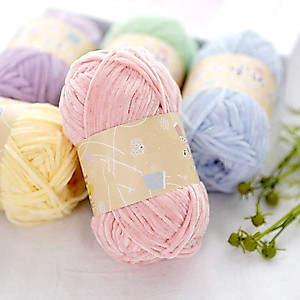 TEXXY Chenille Wool, Fine Gold Velvet No. 2 Hand Knitted 2mm Crochet Yarn Knitted Bag Sweater Hat Scarf Keep Warm (Color : 15)