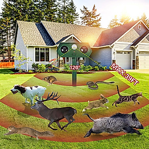 Solar Mouse Repellent, Snake Repellent, Mole Repellent, Gopher Repellent, Vole Repellent, Waterproof Pest Rat Repellent for Yard Garden Lawn Outdoor