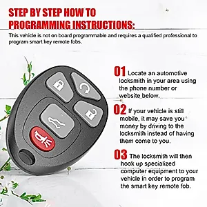 Key Fob Compatible for 2007-2017 Buick Enclave GMC Acadia Cadillac Escalade Saturn Outlook Chevrolet Suburban Tahoe GMC Yukon P/N: 15913415 OUC60270 OUC60221 Self-Programming - Pack of 2