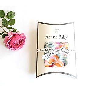 Aenne Baby, Muslin Swaddle Blanket for Girls, Infant Toddler Quilt, Swaddle Wrap for Girls, Luxurious Soft and Silky Stroller Cover, Floral Orange Pink Tropical Blankie, Large 47"x 47", 1 Pack