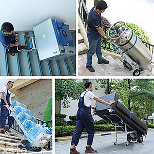 Electric Powered Stair Climber Sack Truck,Fold-L Handle,140 kg/170 kg Load Capacity,Folding Hand Trolley with Removable 48V / 7.5Ah Battery,Button(Instantly Open/Stop),Load170kg