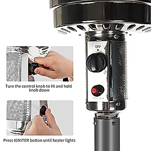 Garden Patio Heater,Outdoor Patio Heater,46000 BTU Propane Based Classic Design With Wheels,Easy Set Up,Commercial & Residential Infra Outdoor Use 1500