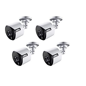 Lorex C881DA 4K Ultra HD Analog Active Deterrence Security Bullet Camera with Color Night Vision, 135ft IR NV, IP67, Works with D841, D861, D862, D871B, LHV5100, Camera Only, White, 4PK(M.Refurbished)
