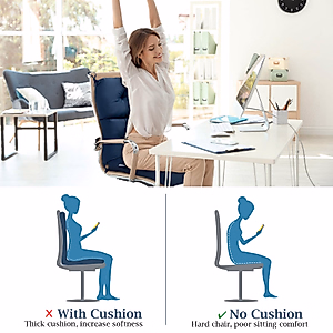 Giantex Tufted Outdoor Patio Chair Cushion 4.5", High Back Chair Cushion with 4 String Ties, Patio Seat Cushion for Swing Bench Wicker Seat Chair (Navy)