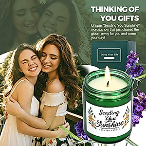 Mothers Day Gifts for Mom, GIIFER Lavender Scented Candles Thinking of You Get Well Soon Gifts for Women, Home Scented - Sending You Sunshine Stress Relief Candle for Women Friend Sister Men Female