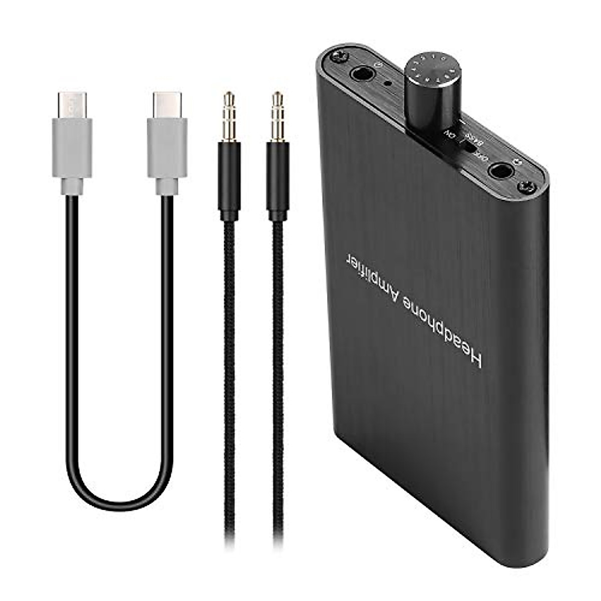 Headphone Amplifier with Bass Boost, Support 3.5mm AUX and Type-C 16-600Ω Headphone -3.5mm Stereo Audio Out, GAIN, Bass for Mac, Phones, iPad, MP3, MP4 and Computers,Xbox one,PS4,PS5 Controller