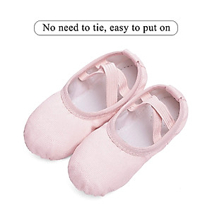 Stelle Canvas Ballet Shoes Toddler Girls Ballet Slippers No-Tie Boys Dance Shoes(Ballet Pink,11 Little Kid)