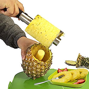 Vanleonet Pineapple slicer Corer, [Upgraded] 304 Stainless Steel Pineapple Cutter pineapple corer slicer tool for home and kitchen