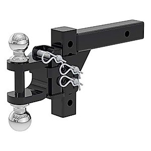CURT 45049 Adjustable Trailer Hitch Ball Mount, Fits 2-Inch Receiver, 6-1/2-Inch Drop, 2 and 2-5/16-Inch Balls, 10,000 lbs , Black