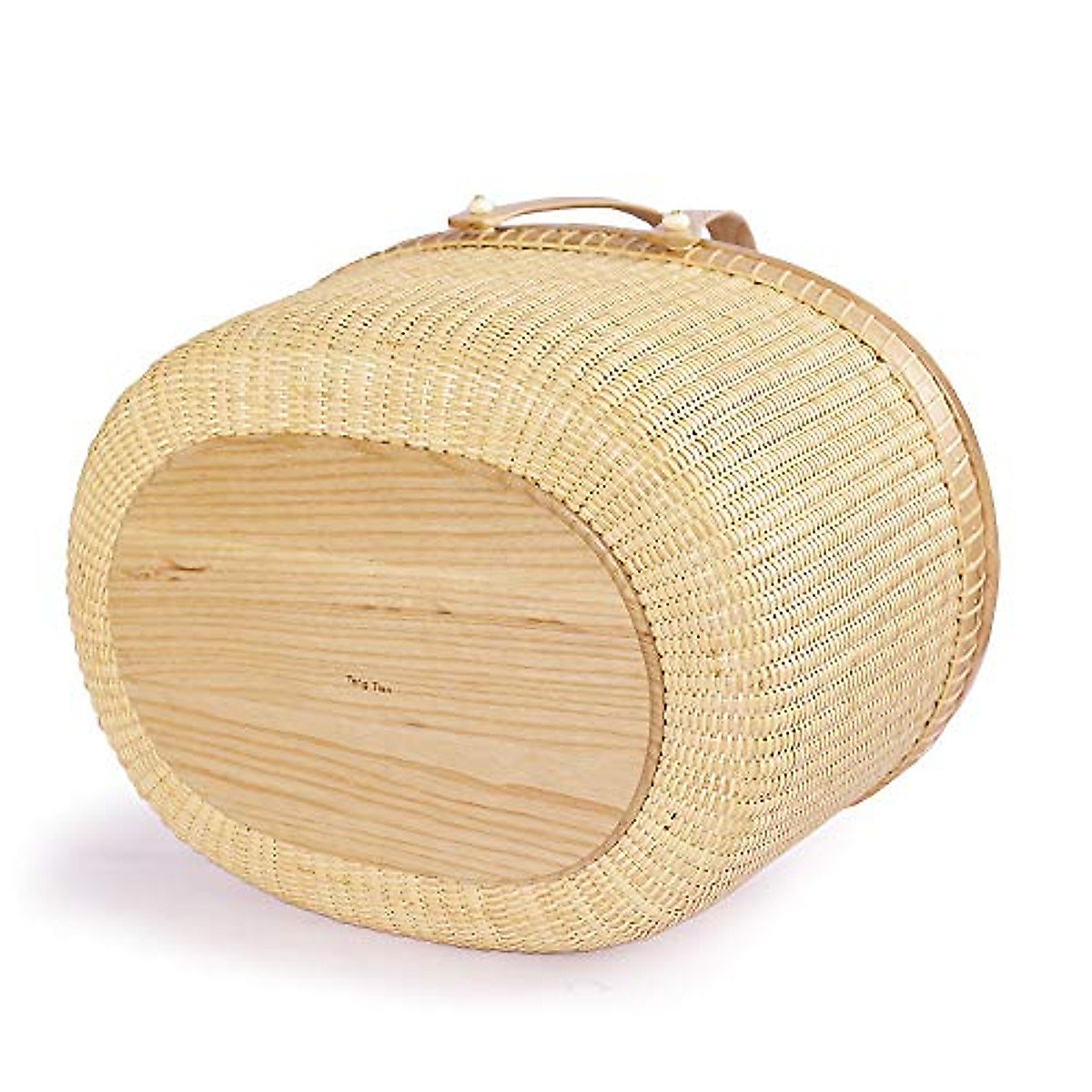 Teng Tian Nantucket Basket Crafts Cane-on-Cane Weave Picnic Basket Shopping Basket Basket Storage Basket Two Swing Handles (Ash Activity Double Open)