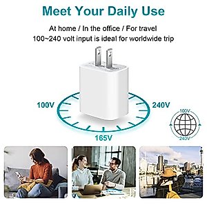 USB C Fast Charger Block【2-Pack】 20W USB C Wall Charger PD 3.0 Power Brick Adapter Compatible with iPhone 13/12/11 Pro Max/Pro/Mini/Xs Max/XR/X, iPad Pro 2020