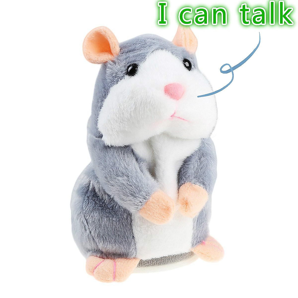Talking Hamster Plush Toy Repeat What You Say, Talking Stuffed Animal Talk Back Hamster Toy for Kids, Talking Repeating Record Interactive Hamster Toy for Birthday Funny Gift Kids Early Learning