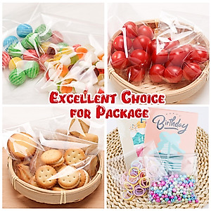 Cookie Bags 200 Pcs, Clear Cellophane Bags 4x6 Inch, Self Sealing Cellophane Bags for Cookie Packaging, Cookie Bags with Seal for Bakery Packaging and Gifts