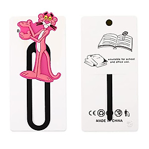 Pink Pan_Ther Bookmarks for Kids 3D Non-Slip Anime Cartoon Bookmark Page Holder Unique Gift Idea Anime PVC Book Marker Reading Accessories for 100th Day of School Gift,Book Lovers,Students,Christmas