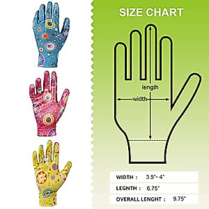 PROMEDIX P Gardening Gloves for Women 3 Pairs,Stretchy Gardening Gloves