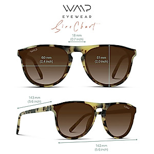 WMP Eyewear - Modern One Bridge Large Round Sunglasses (Beige Tortoise Frame/Gradient Brown Lens)