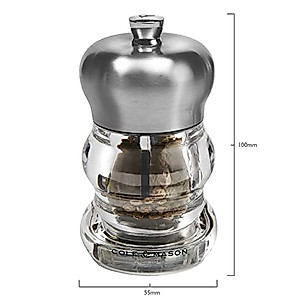 Cole & Mason H307091P Precision Ascot Pepper Mill 100 mm, Transparent/Silver