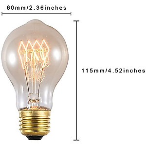 Lxcom Lighting A19 Vintage Light Bulbs, E26 110V 25W Warm Dimmable Vintage Style Incandescent Light Bulbs for Wall Sconces, Ceiling Light, 4 Pack
