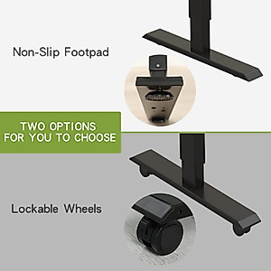 Radlove Electric Height Adjustable Standing Desk, 55'' x 30'' Stand Up Desk Workstation, Splice Board Home Office Computer Standing Table Height Adjustable Computer Desk Rustic Brown Top+Black Frame