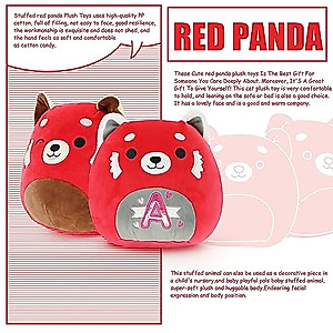 CNAANA Red Panda Plush Pillow,Chubby Red Panda Stuffed Animal Creative Gift, Gift for Kids and Adults,Bedtime & Playtime for Kids (Red Panda-B)