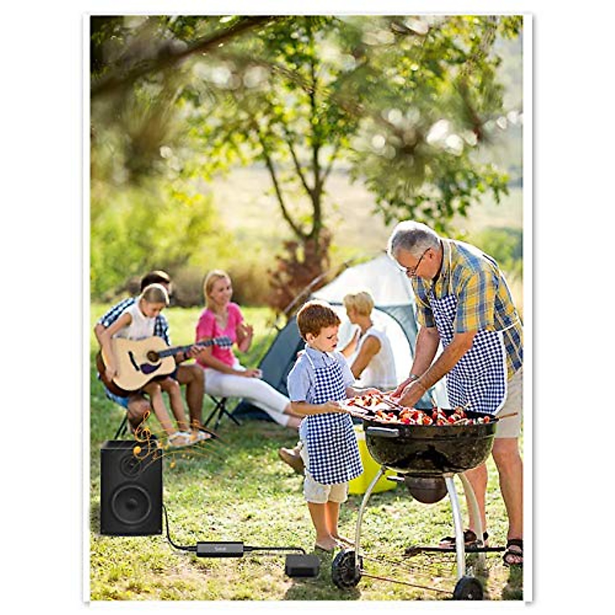 Smof Ground Loop Noise Isolator for Car Audio/Home Stereo System/Speaker/Bluetooth Adapter Receiver/Car Kit (Eliminate The Buzzing Noise Completely) with Jack 3.5mm Audio Cable