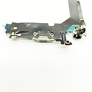 Charging Port Board Dock Connector Flex Cable Replacement Compatible with iPhone 14 Pro Max 6.7inch (White)