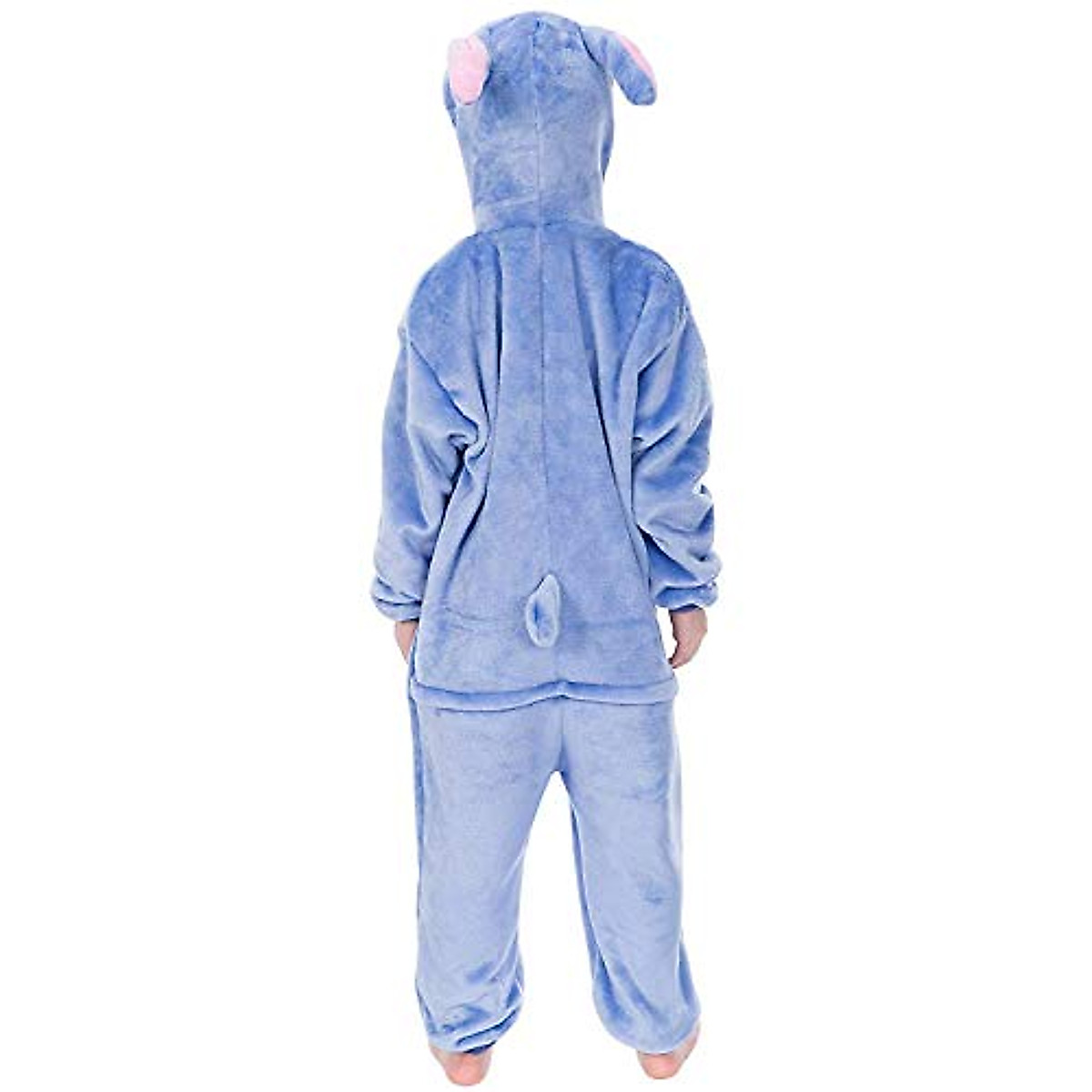 LeaveLive Kids Animal Onesies Halloween Cosplay Costume Pajamas(105#(47-51 inch), kidsblueY)