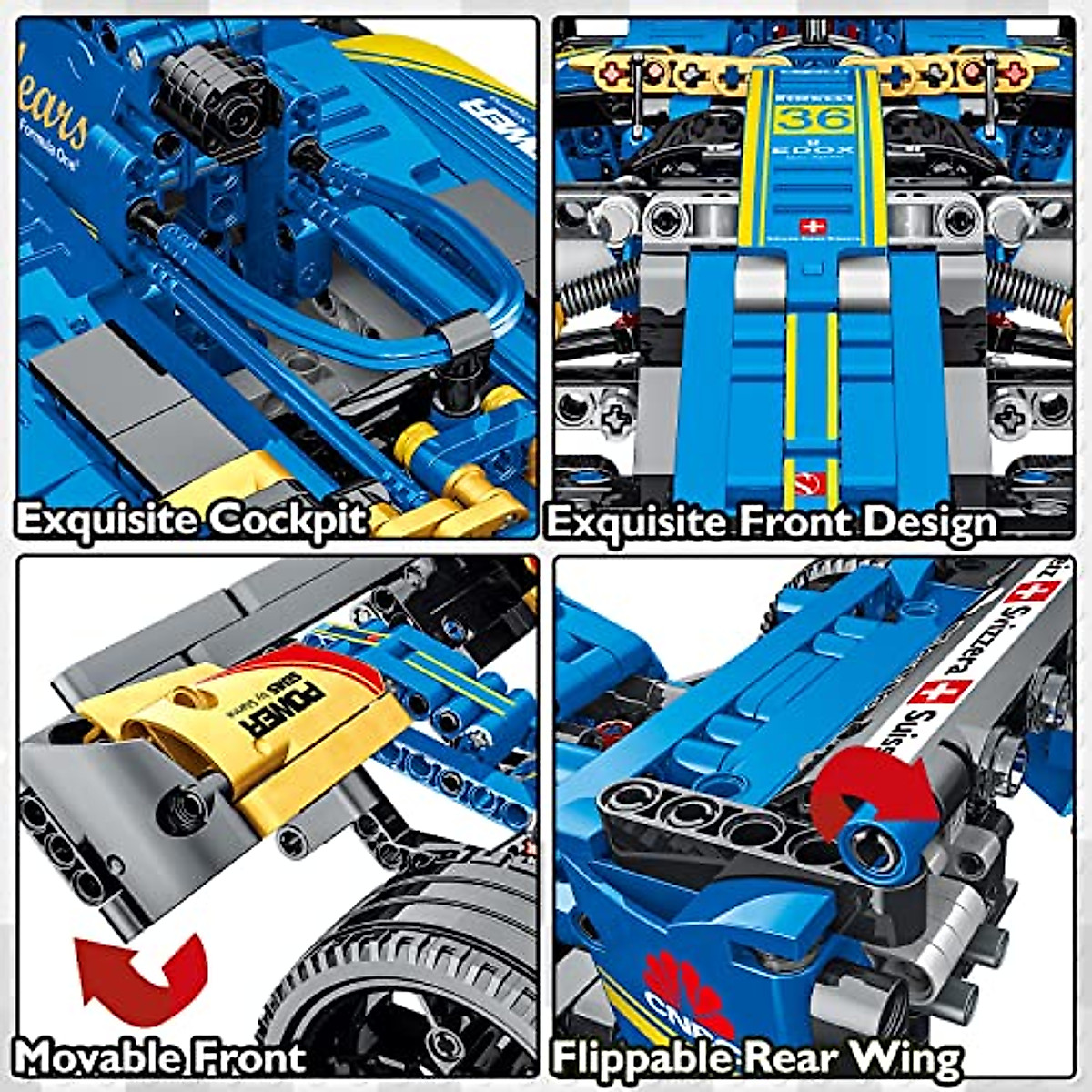 JMBricklayer F1 Race Car Building Sets for Adults, 1:10 MOC Model Cars Toys Construction Set, Ideal Racing Vehicles Gifts for Adults Men Women Boys Teens, Collectible Home Decor 61124