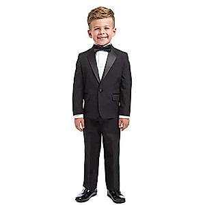 Nautica baby boys 4-piece With Dress Shirt, Bow Tie, Jacket, and Pants Tuxedo, Black, 18 Months US