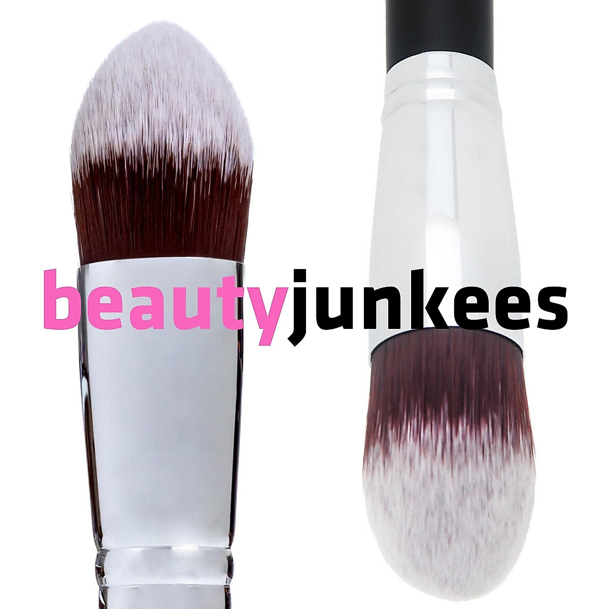 Under Eye Concealer Brush - Beauty Junkees Tapered Kabuki Brush with Soft Synthetic Bristles for Concealing, Blending, Setting, Buffing with Powder, Liquid, Cream Cosmetics, Vegan Makeup Brushes