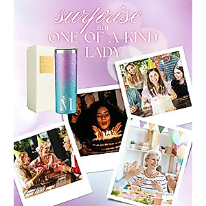 Personalized Tumblers with Lids and Straws for Women, Monogrammed Travel Mug with Initial M, Unique Gifts for Her, Bridesmaids, Friends, Sisters, Mom