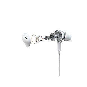 Wired Earbuds Noise Isolating in-Ear Headphones Sports Workout Magnetic Earphone w/Microphone Volume Control 3.5mm Plug for Android Samsung Galaxy Moto LG Blu iPhone Cell Phones Laptop Computer(White)