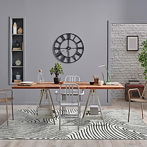 LUXE WEAVERS Geometric Swirl Anthracite 5x7 Area Rug