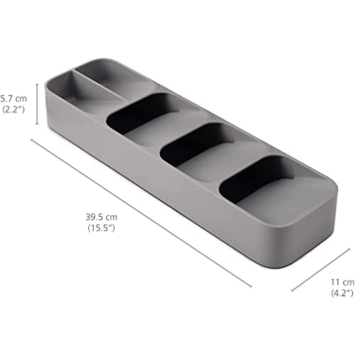 Joseph Joseph DrawerStore Compact Cutlery Organizer Kitchen Drawer Tray, Small,Gray & 85120 DrawerStore Kitchen Drawer Organizer Tray for Knives Knife Block, Gray