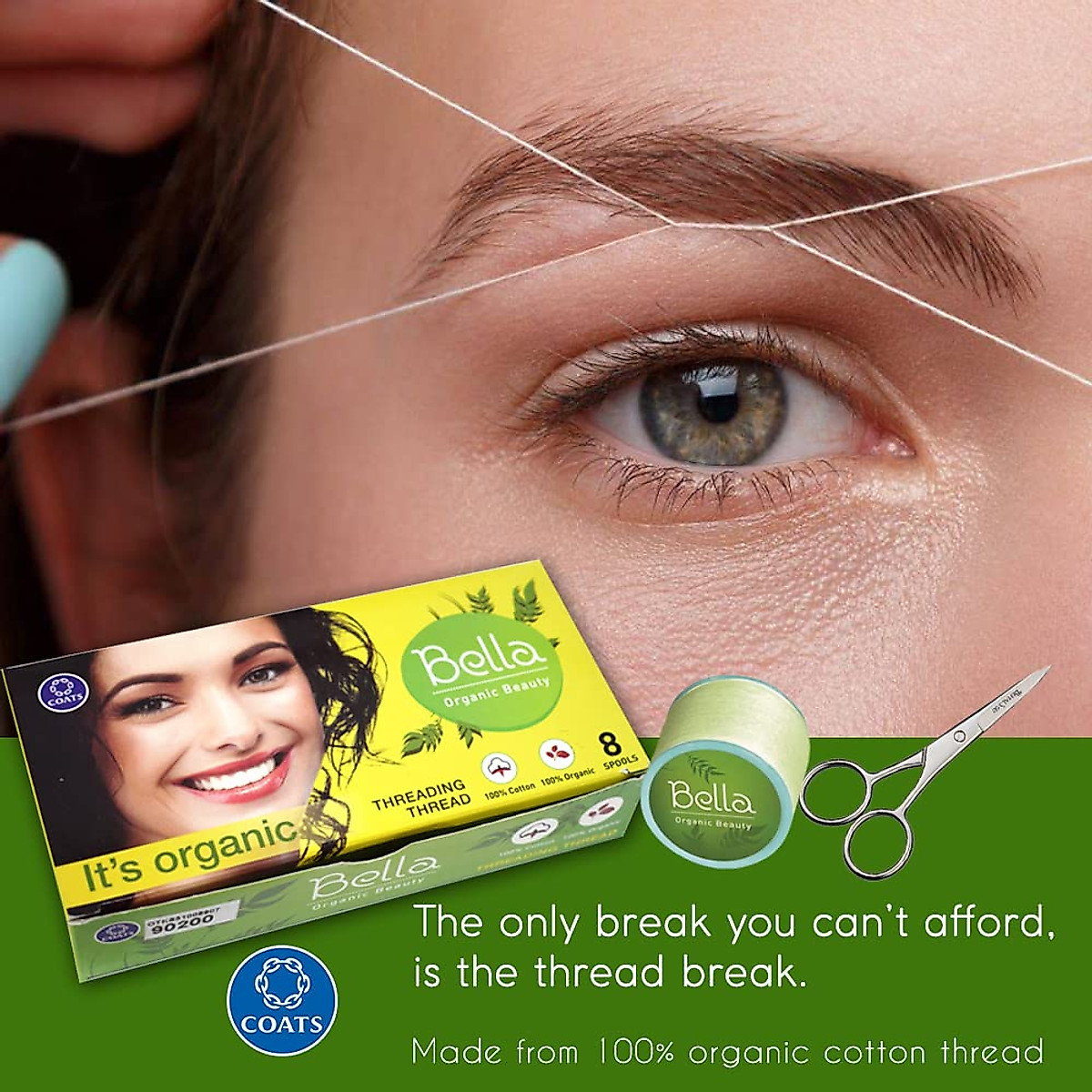 Bella Threading Thread - Pack of 2 (8 Spools in Each Box) with Scissor by Behal International