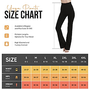 MC&LO Cotton Spandex High Rise Bootcut Flare Yoga Pants Legging(Regular Size/Plus Size) S-4XL (36" Inseam) Brown