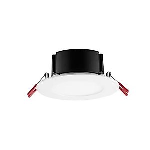 4 in. White Flush Round Wet Rated LED Integrated Recessed Lighting Ki