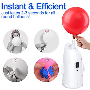 Balloon Pump Electric, Cadrim Electric Portable Balloon Pump with Nozzle and Balloon Knotter, Penguin Shaped Portable Balloon Pump Inflator for Party/Wedding/Christmas/Birthday/Ceremony
