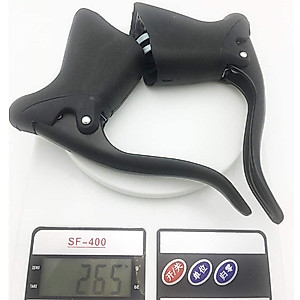 catazer Bicycle Brake Lever,1 Pair Universal Aluminum Alloy Concealed Comfort Road Bike Brake Levers Aero Levers with Rubber Hood for 22.2-23.8mm Handlebar 265g/Pair